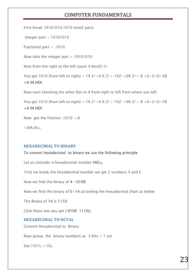Computer fundamentals | PDF