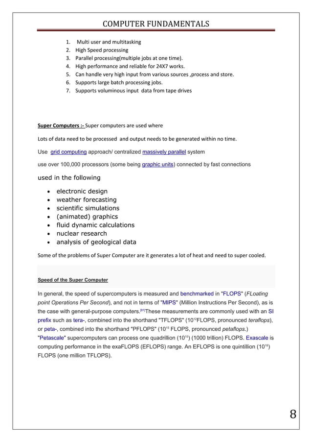Computer fundamentals | PDF