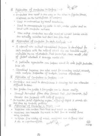 Computer Fundamentals Notes Lectures First Year Students Pdf