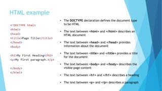 Computer fundamentals-internet p2 | PPTX | Web Design and HTML | Internet