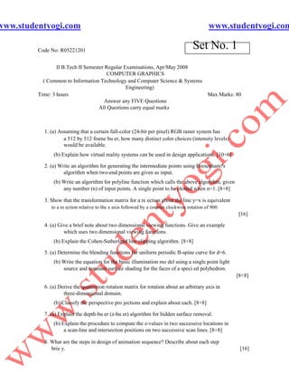 Computer Graphics Jntu Model Paper{Www.Studentyogi.Com} | PDF | Graphics Software | Computer ...