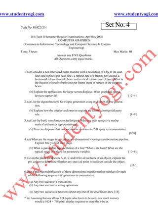 Computer Graphics Jntu Model Paper{Www.Studentyogi.Com} | PDF ...