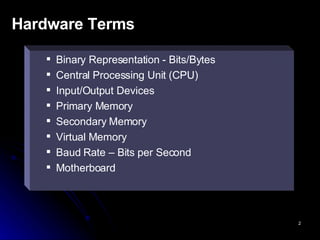 Computer Hardware | PPT | Operating Systems | Computer Software and ...
