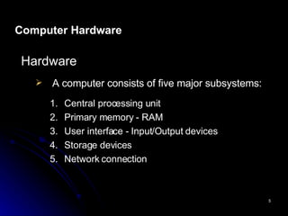Computer Hardware | PPT | Operating Systems | Computer Software and ...