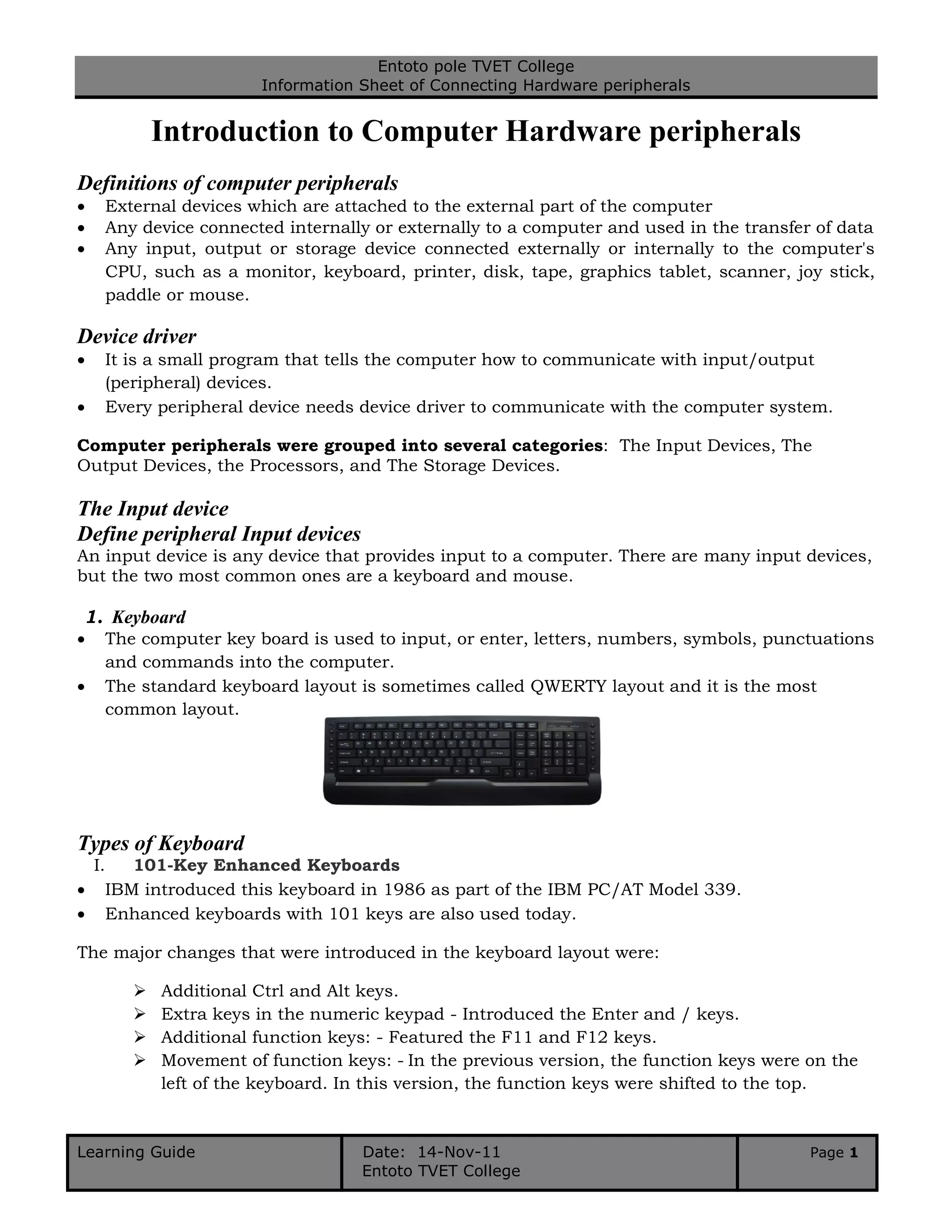 Computer hardware-peripherals compress | PDF | Computer Peripherals | Computing