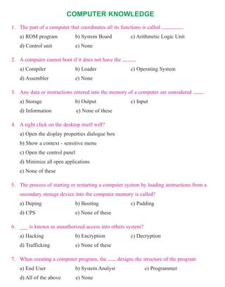 Computer knowledge-old-papers | PDF