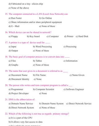 Computer knowledge-old-papers | PDF