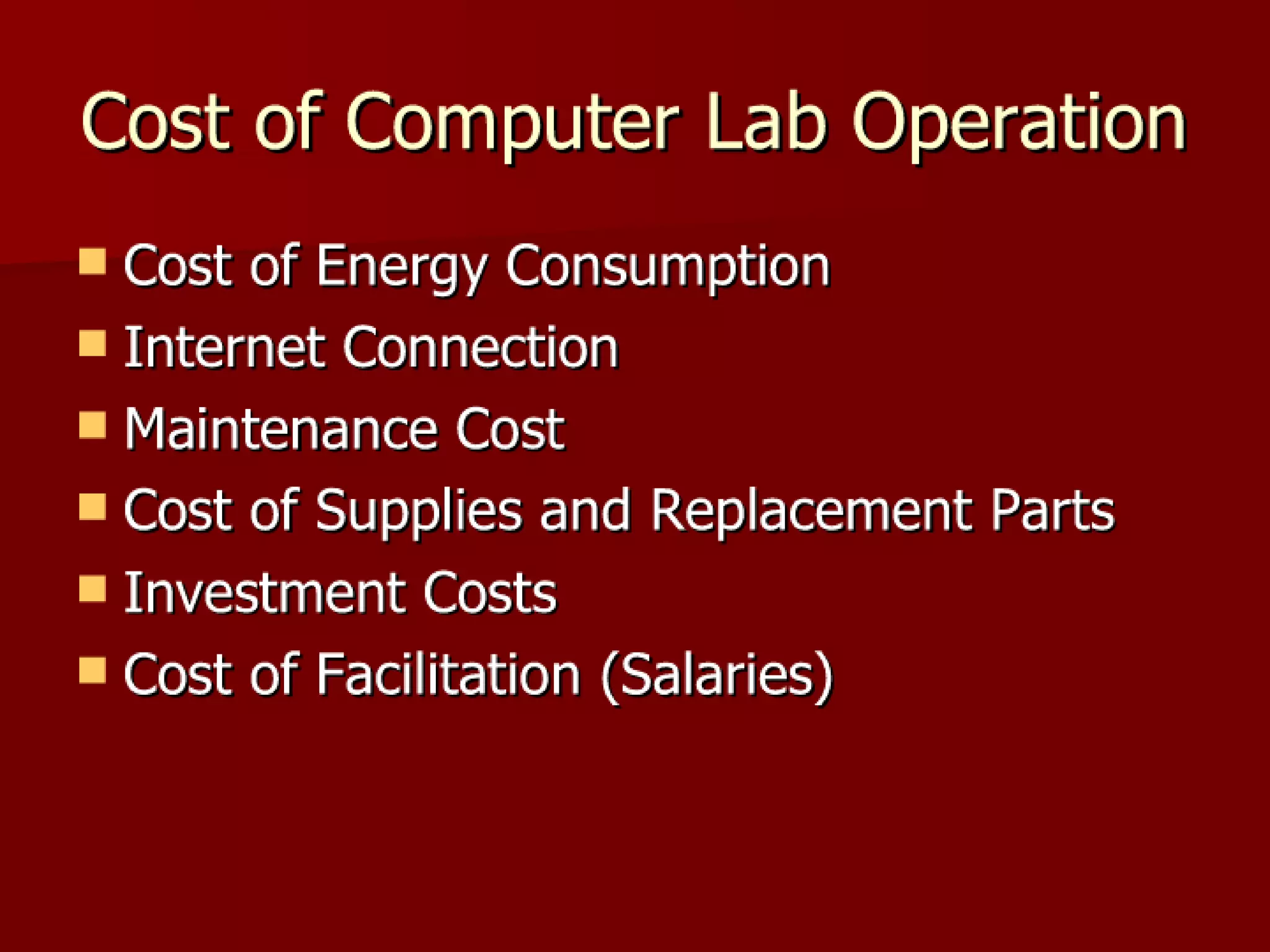 Computer Lab Costs | PDF