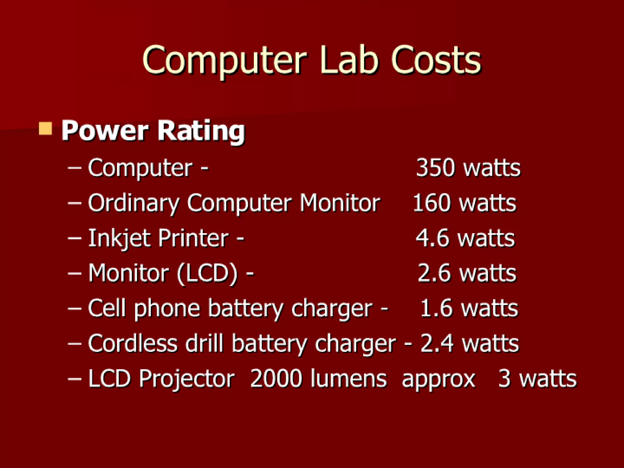 Computer Lab Costs | PDF