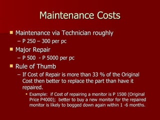 Computer Lab Costs | PDF