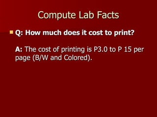Computer Lab Costs | PDF