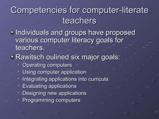 Computer Literacy For Teacher | PPT