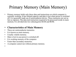 Computer Memory | PPT
