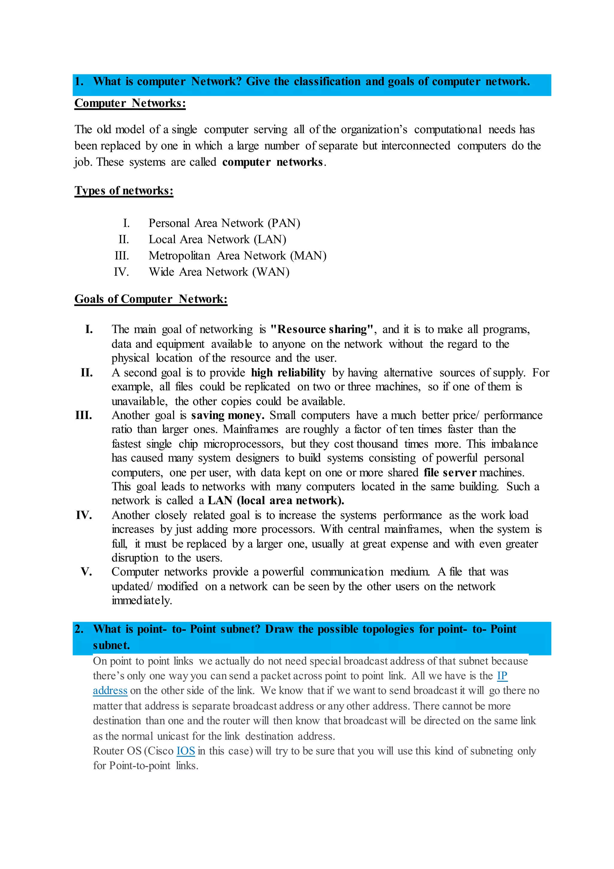 Computer network solution | DOCX