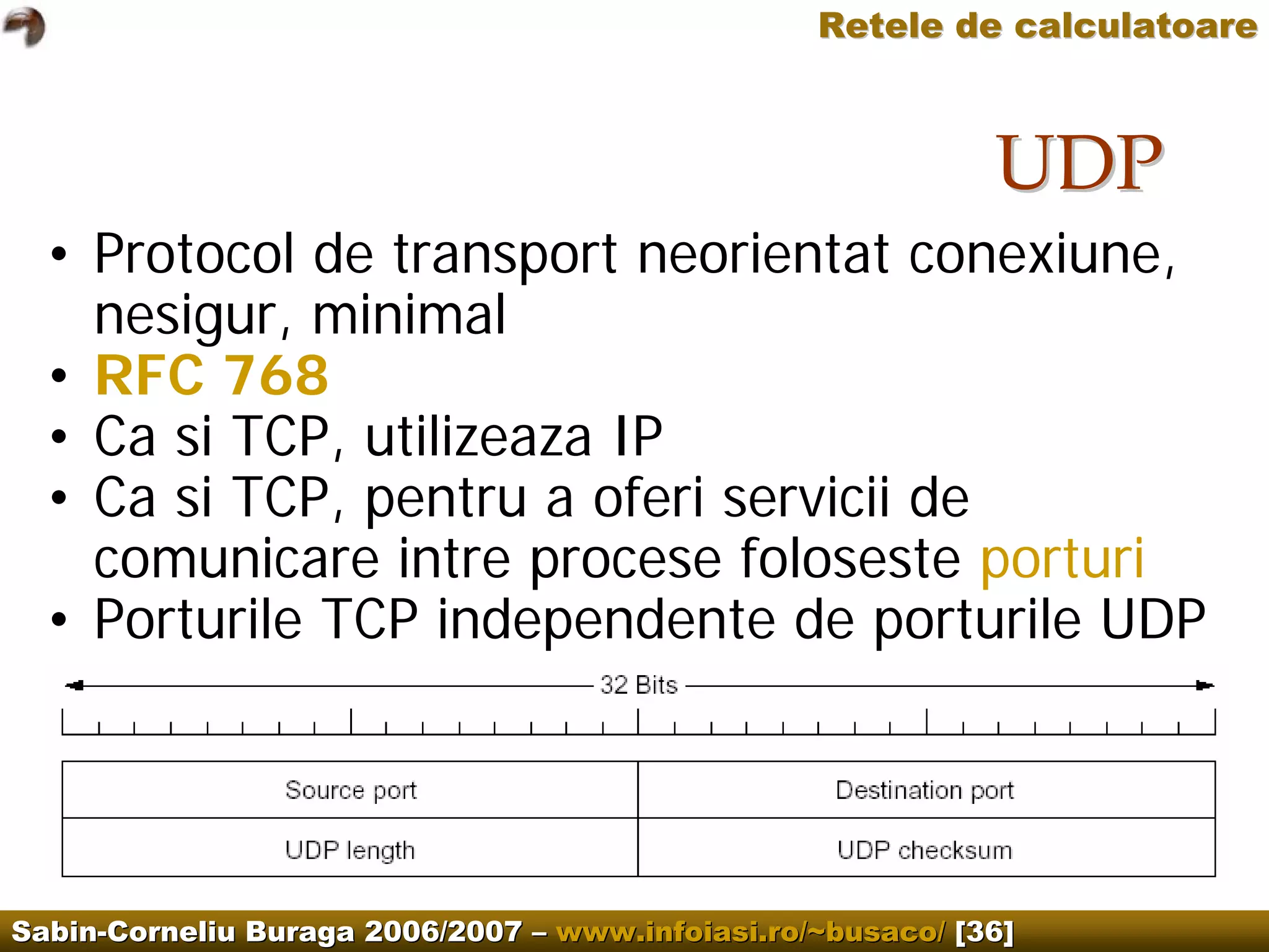 Computer Networks. Transport (TCP & UDP) | PPT