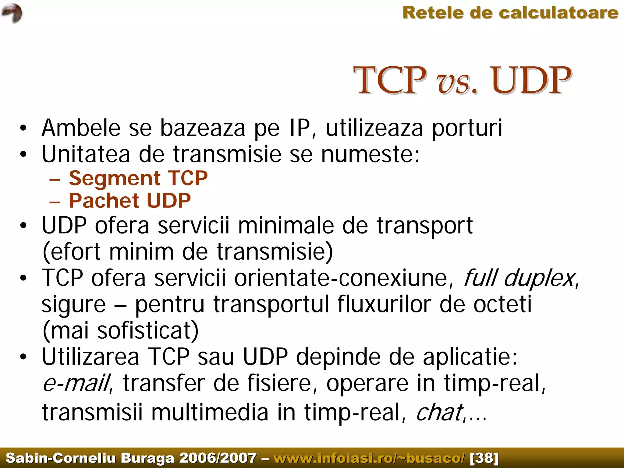 Computer Networks. Transport (TCP & UDP) | PPT