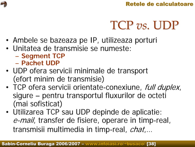 Computer Networks. Transport (TCP & UDP) | PPT
