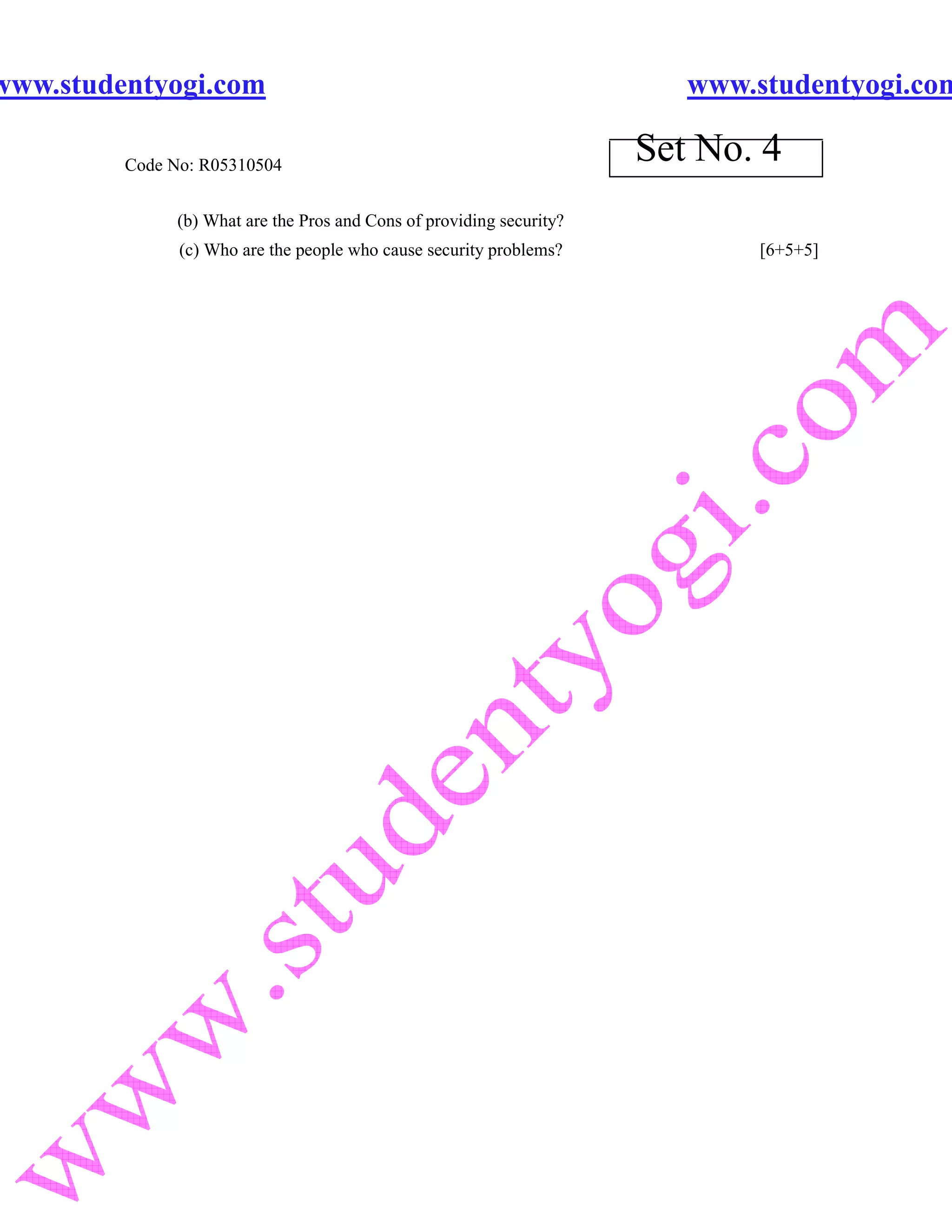 Computer Networks Jntu Model Paper{Www.Studentyogi.Com} | PDF ...