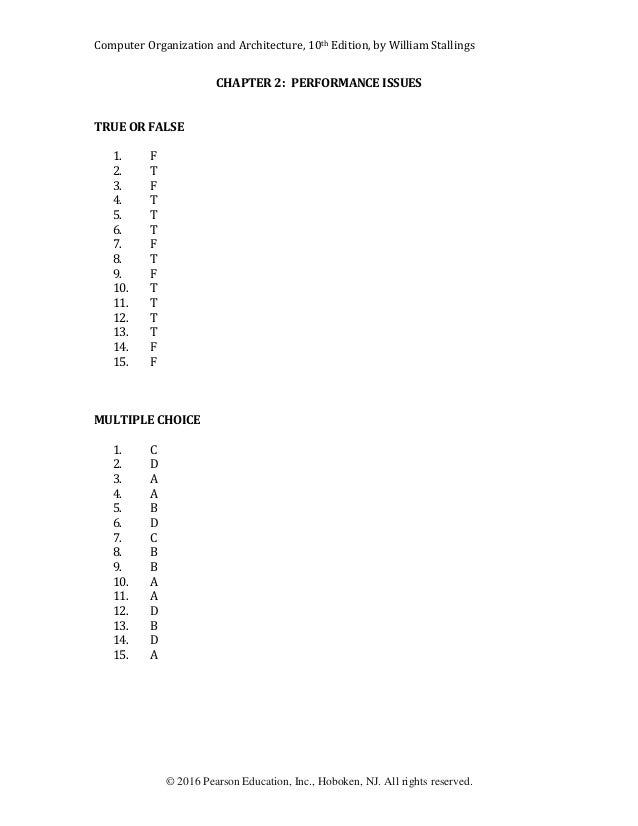Computer Organization and Architecture 10th Edition by Stallings Test…