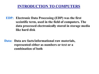 Computer, introduction, features, anatomy, | PPT