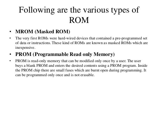 Computer Read Only Memory (ROM)