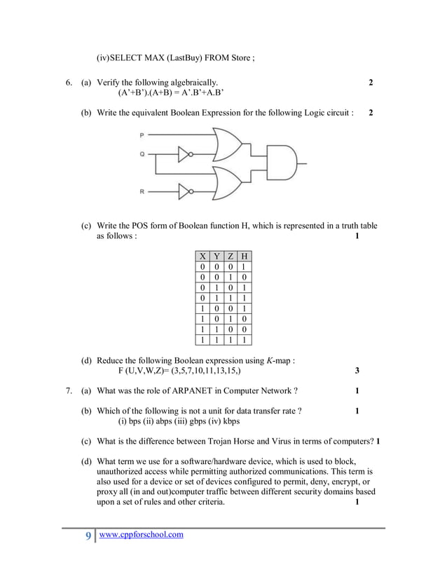 Computer science-2010-cbse-question-paper | PDF