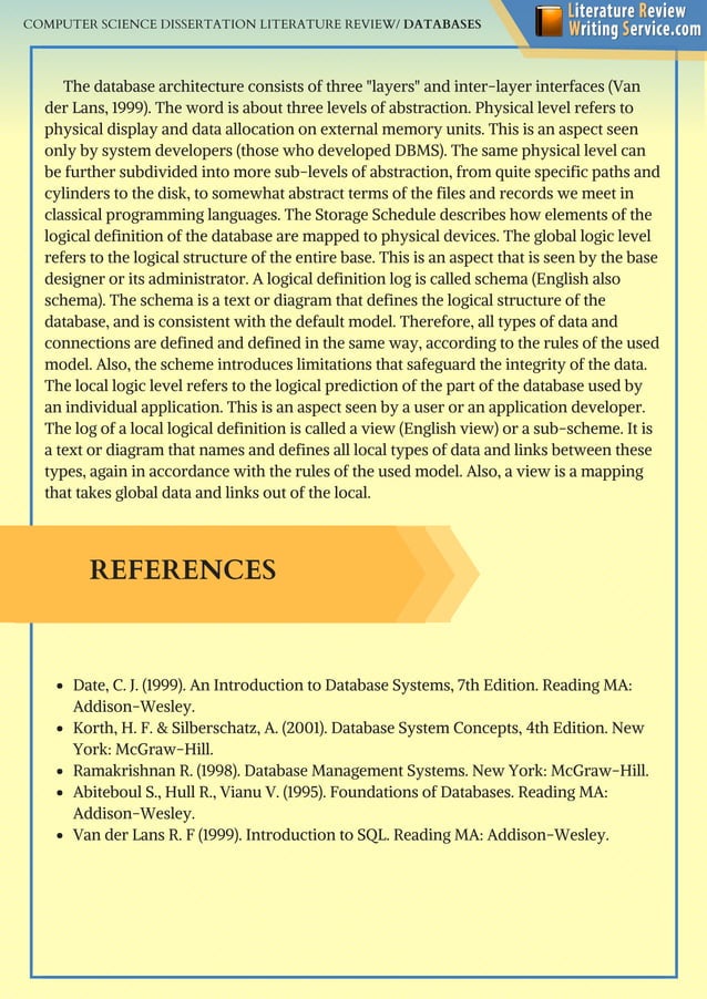 Computer Science Dissertation Literature Review Example | PDF