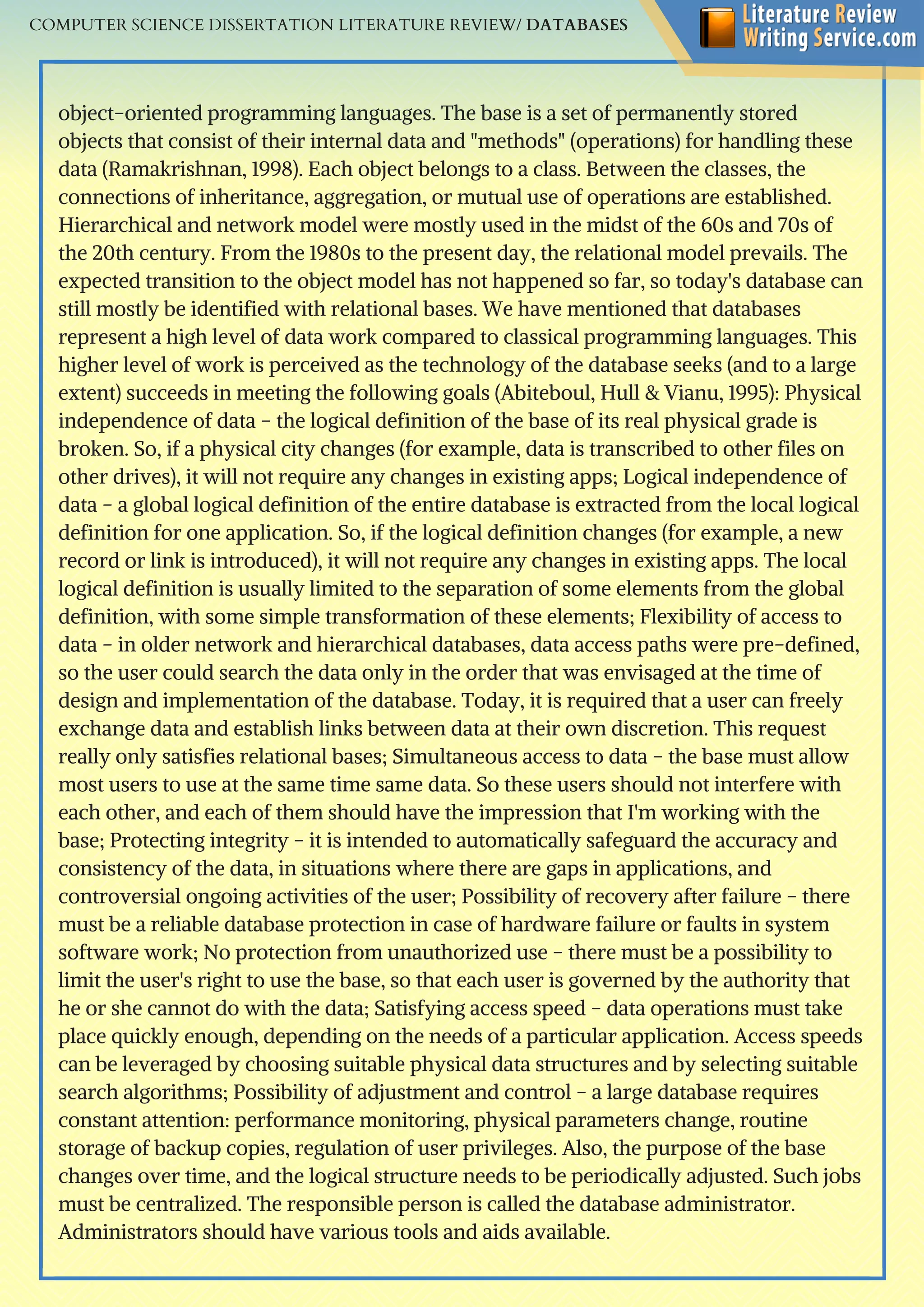 Computer Science Dissertation Literature Review Example | PDF