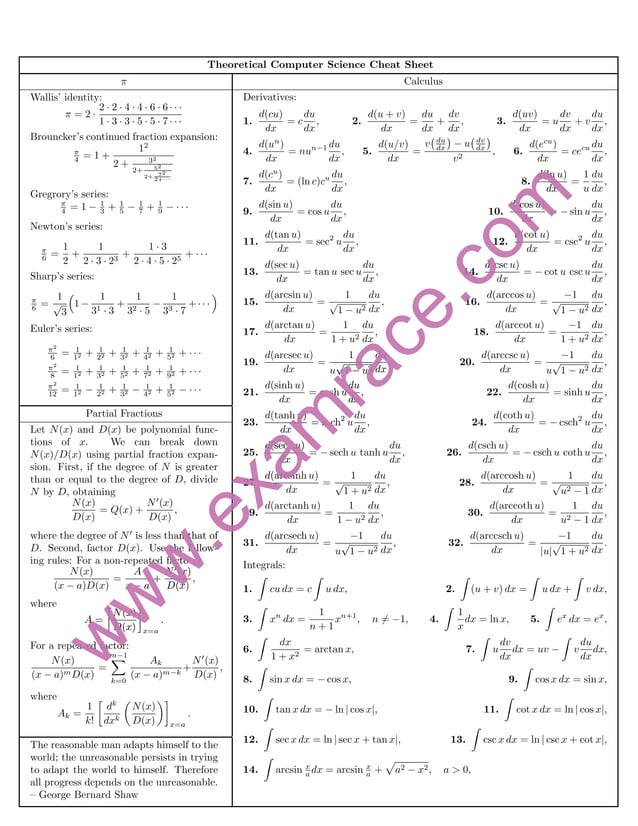 Computer science-formulas | PDF