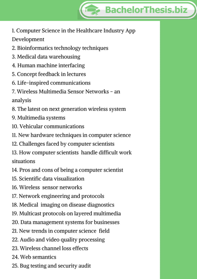 Computer Science Thesis Topics | PDF