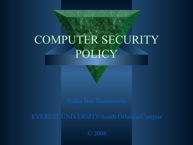 Computer Security Policy D | PPT