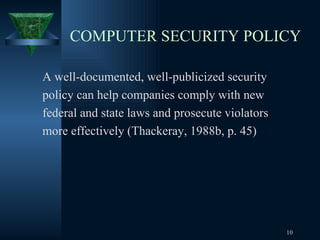 Computer Security Policy D | PPT