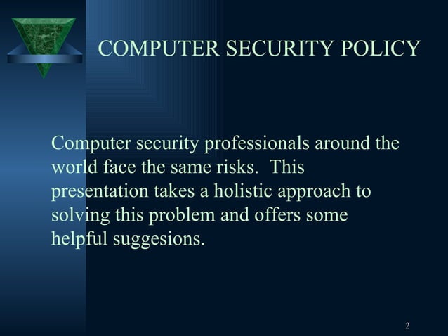 Computer Security Policy D Ppt