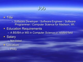 Computer Software Engineers | PPT