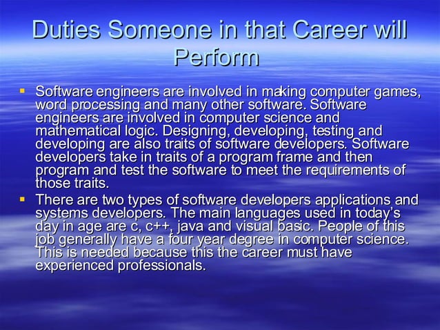 Computer Software Engineers | PPT