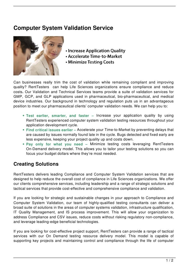 Computer System Validation Service