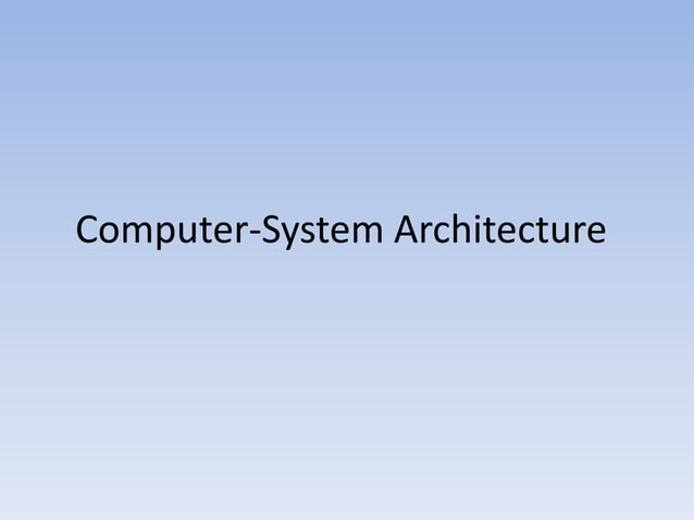 Computer system architecture | PPTX | Operating Systems | Computer ...