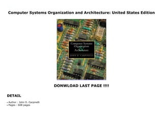 Computer Systems Organization and Architecture: United States Edition ...