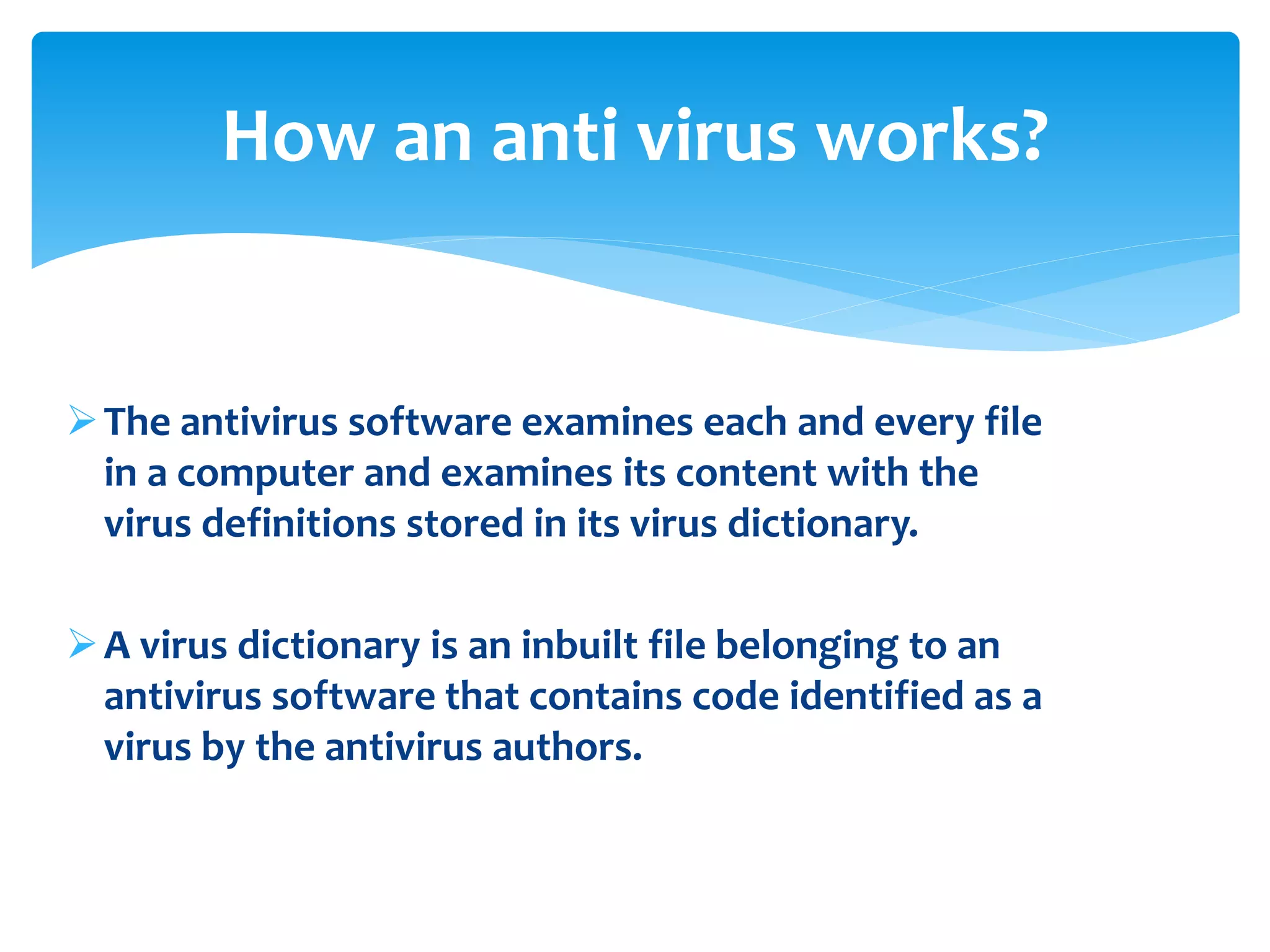Computer virus and anti virus presentation | PPTX