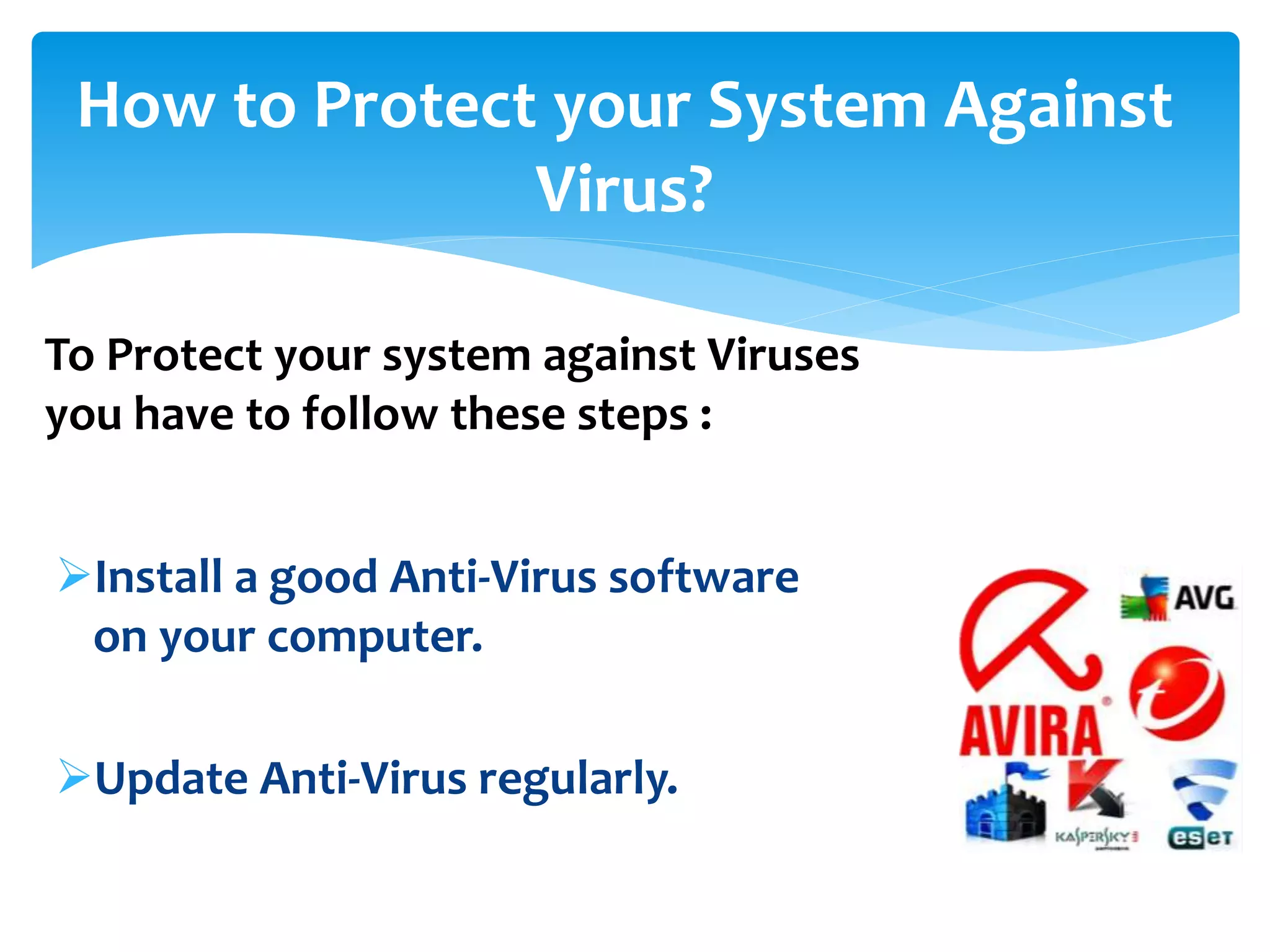 Computer virus and anti virus presentation | PPTX