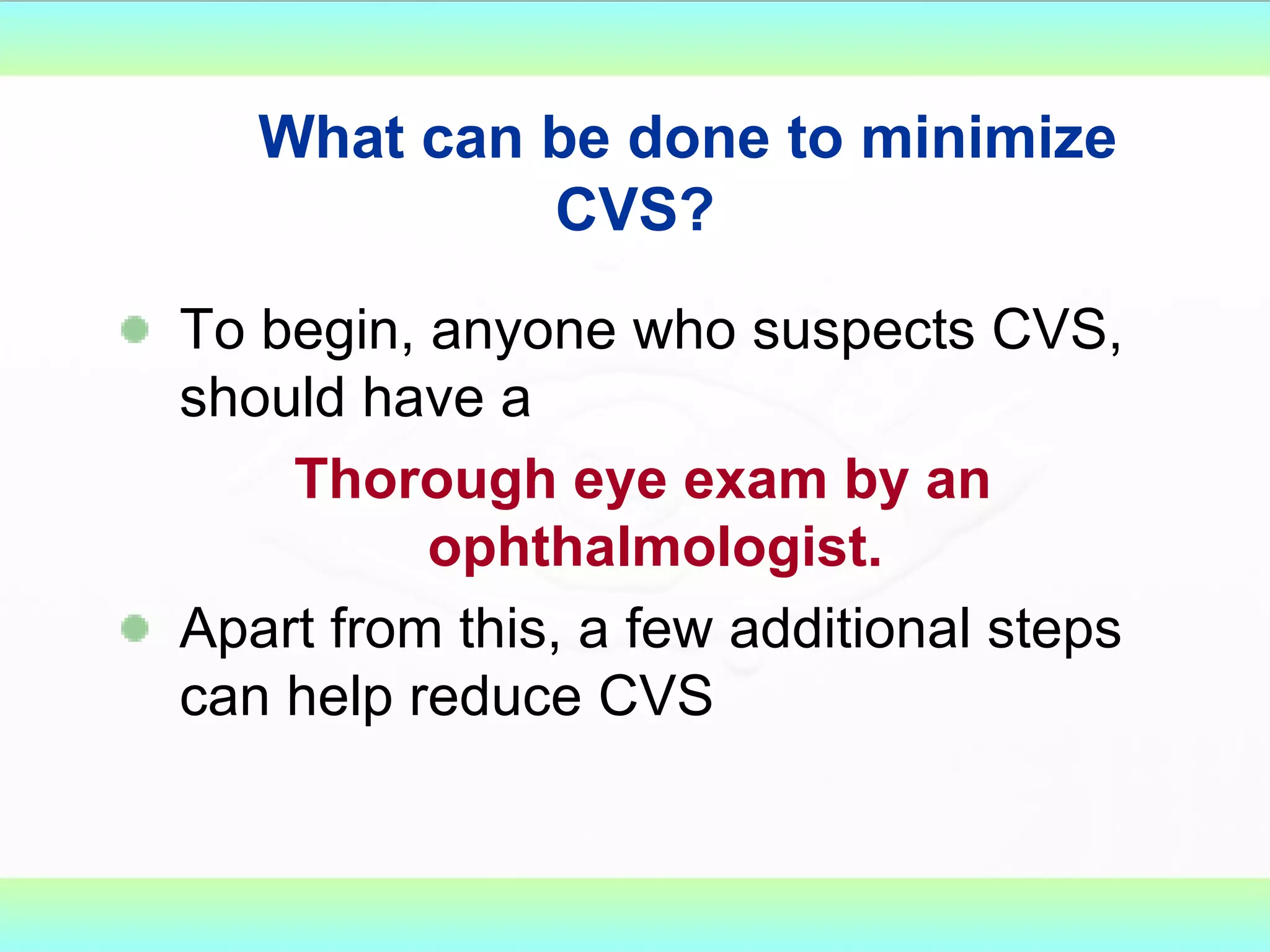 Computer Vision Syndrome Pps
