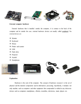 computer hardware and its peripherals | DOCX | Computing | Technology ...