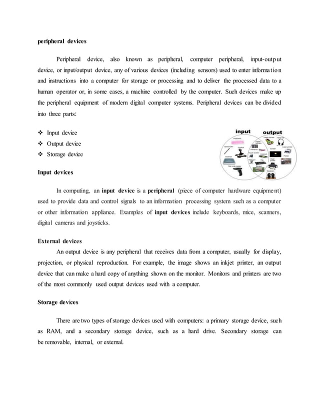 computer hardware and its peripherals | DOCX | Computing | Technology & Computing