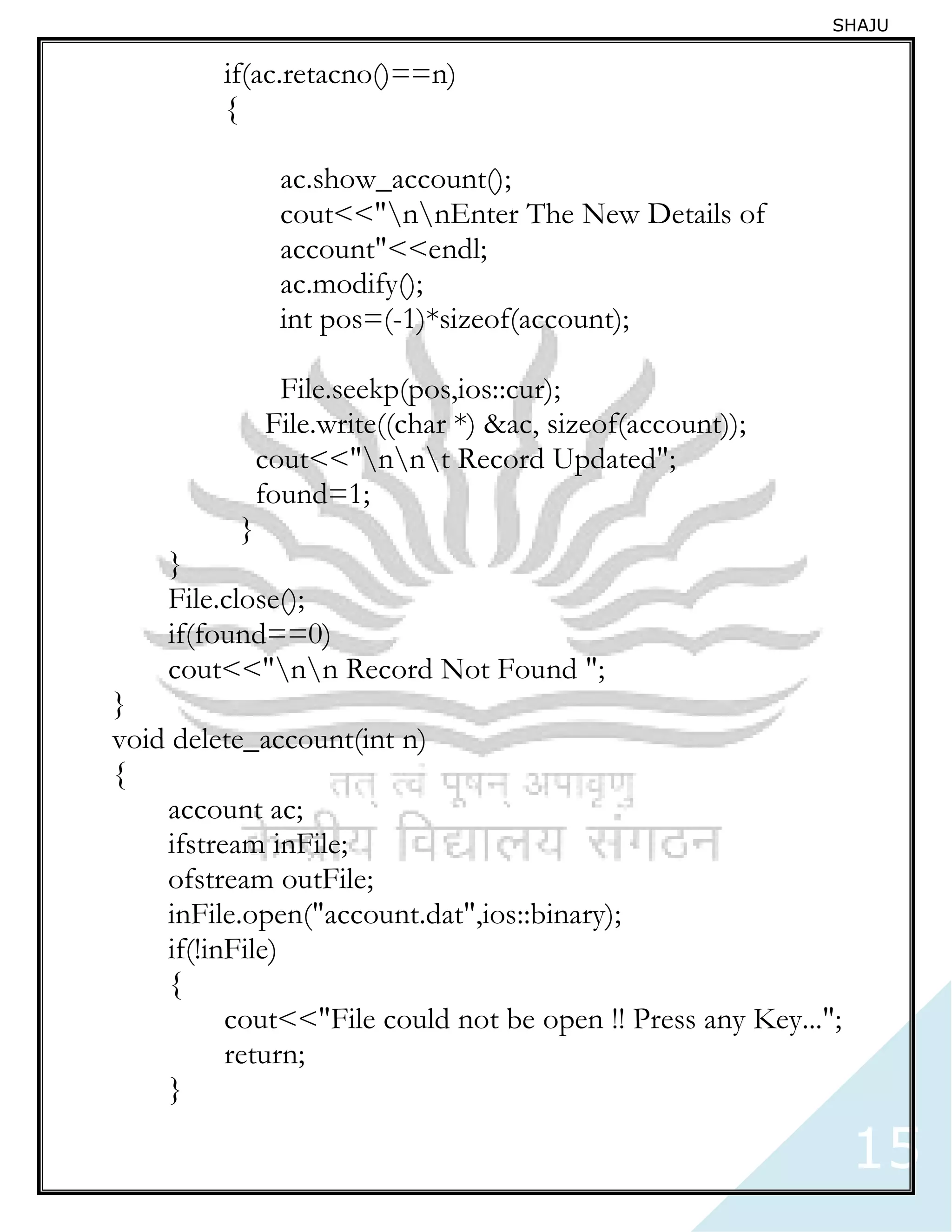 BANK MANAGEMENT INVESTIGATORY PROJECT CLASS 12TH | PDF