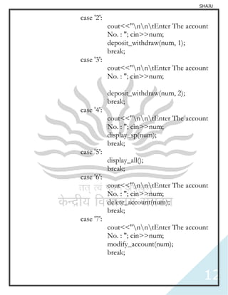 BANK MANAGEMENT INVESTIGATORY PROJECT CLASS 12TH | PDF