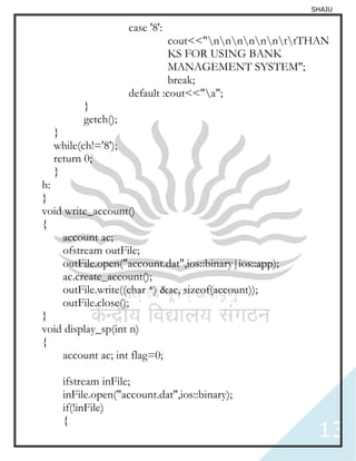 BANK MANAGEMENT INVESTIGATORY PROJECT CLASS 12TH | PDF
