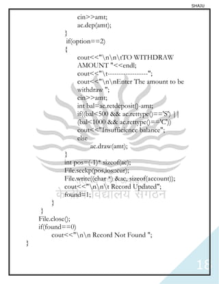 BANK MANAGEMENT INVESTIGATORY PROJECT CLASS 12TH | PDF