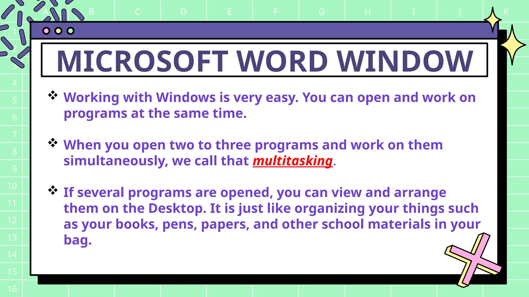 Computer 2ndQ Lesson 3-6 - Parts of the MS Word Window, Arranging ...