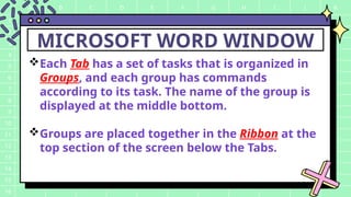 Computer 2ndQ Lesson 3-6 - Parts of the MS Word Window, Arranging ...