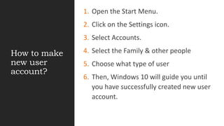 Creating a Profile on Windows | PPTX